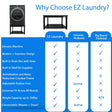 EZ LAUNDRY Universal Fit Washer & Dryer Pedestal with Storage Shelf an
